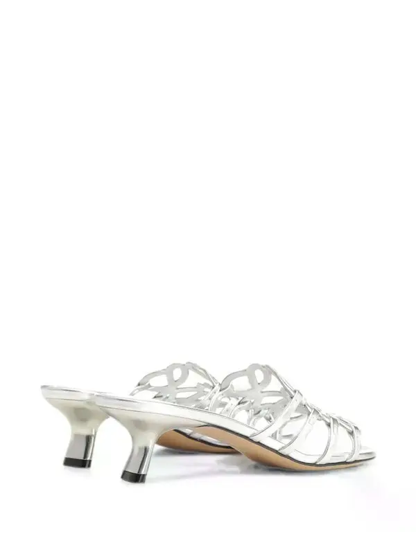Loewe Anagram Petal Leather Heeled Sandals