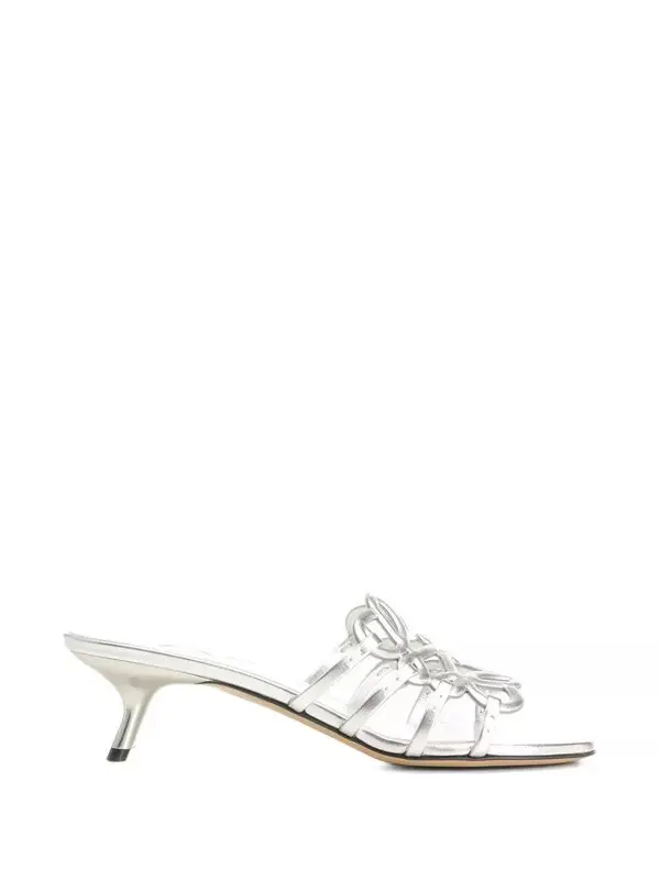 Loewe Anagram Petal Leather Heeled Sandals