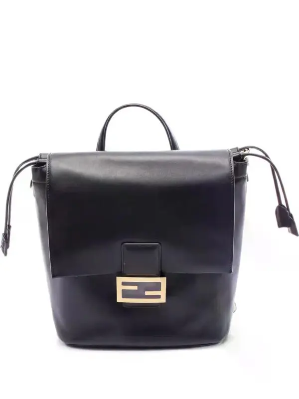 Fendi Ff Logo Backpack - Black