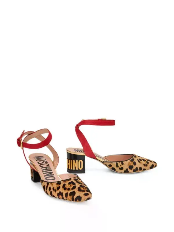Moschino Leopard-print Logo-plaque Pumps