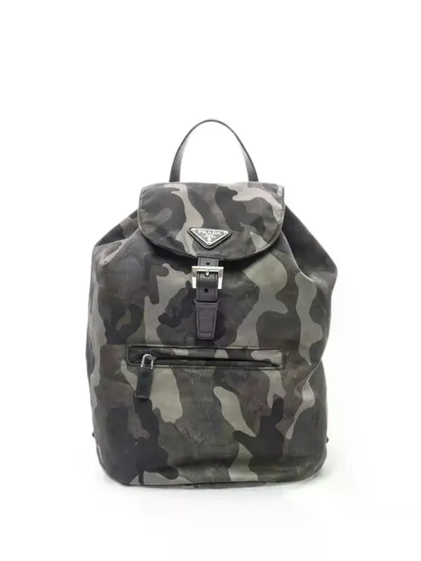 Prada 2010s Camo-pattern Leather Backpack