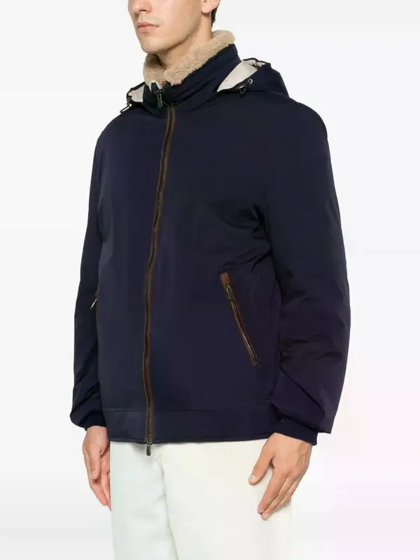 Brunello Cucinelli Shearling Collar Hooded Jacket