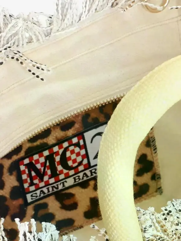 MC2 SAINT BARTH Leopard Print Frayed Tote Bag