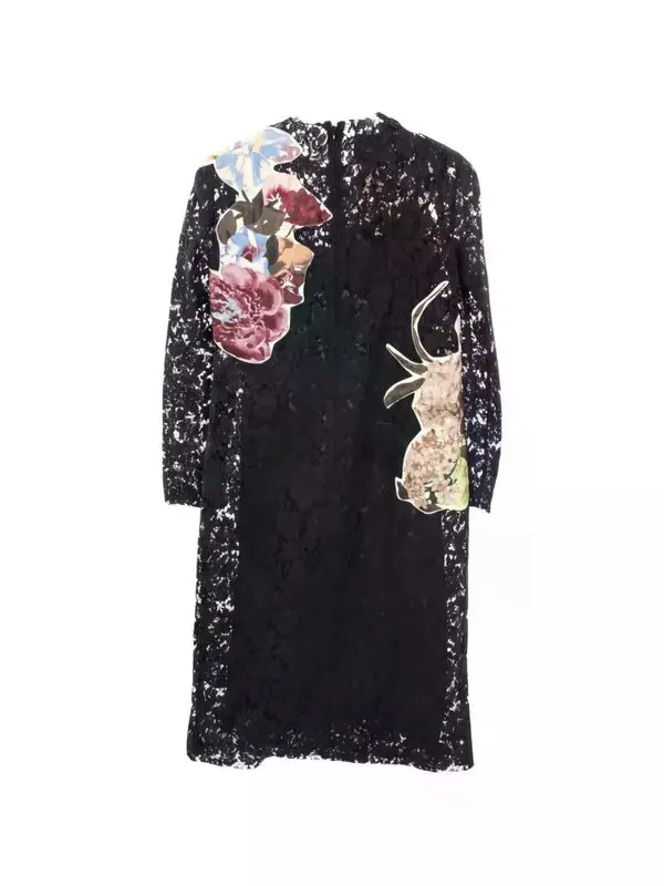 Valentino Garavani 2010 Floral-pattern Lace Dress - Black