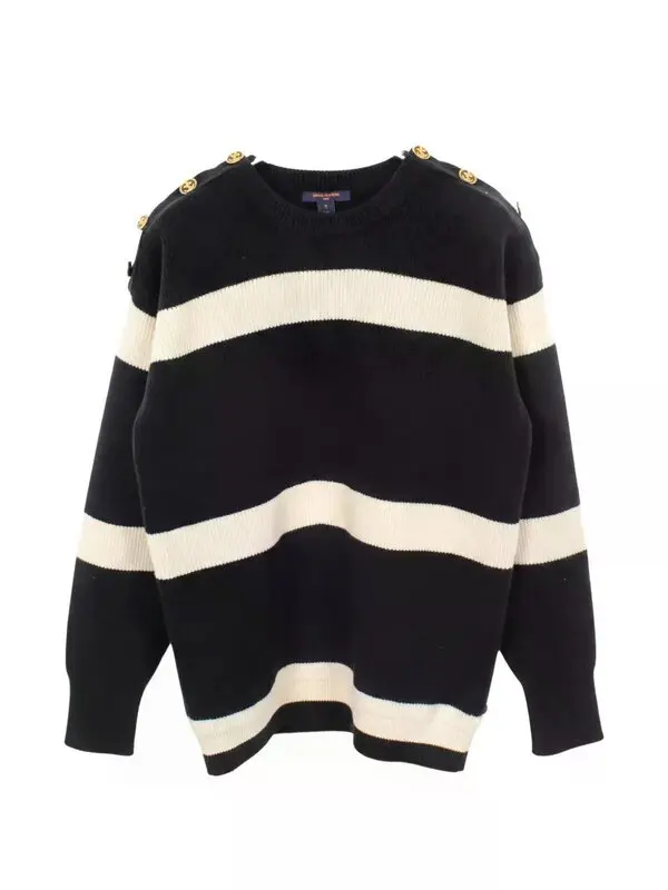 LOUIS VUITTON Striped Button-detail Sweater - Black