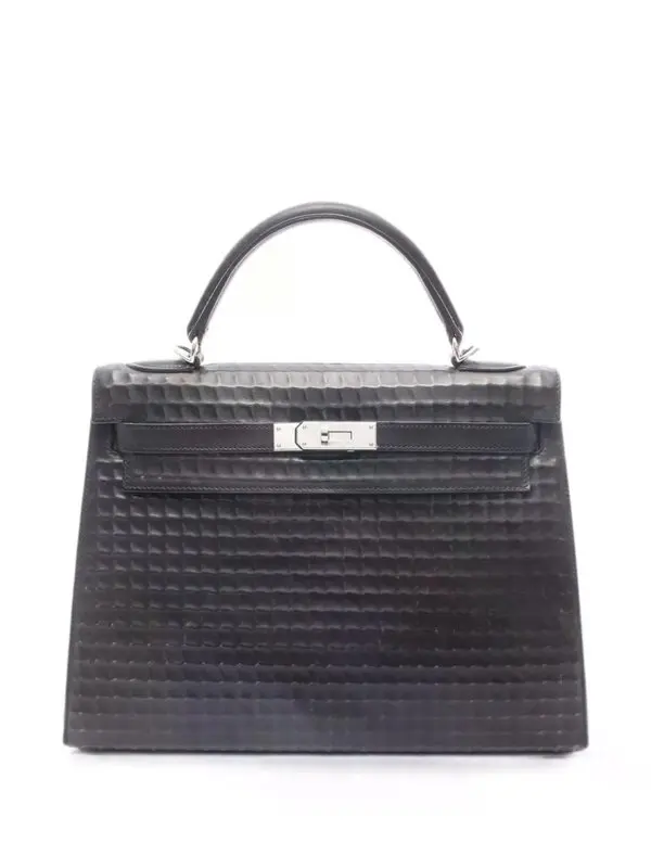 Hermès Kelly Two-tone Leather Handbag - Black