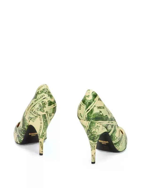 Moschino Dollar-print Pointed-toe Pumps
