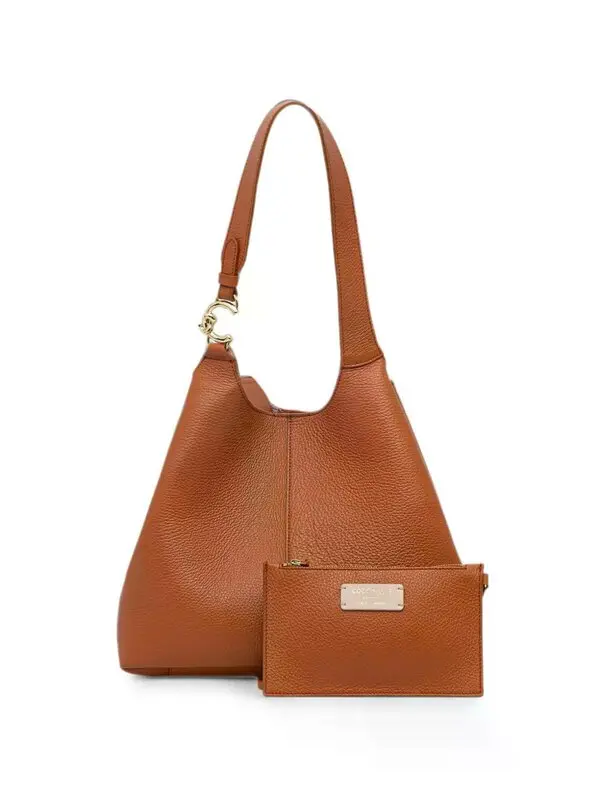 COCCINELLE C-easy Logo-clasp Calf Leather Tote Bag - Brown