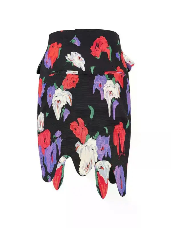 Moschino Floral Print Asymmetrical Skirt
