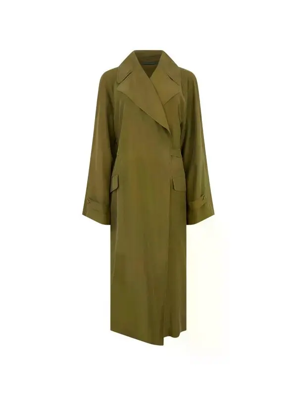 Alberta Ferretti Silk Wrap Trench Coat