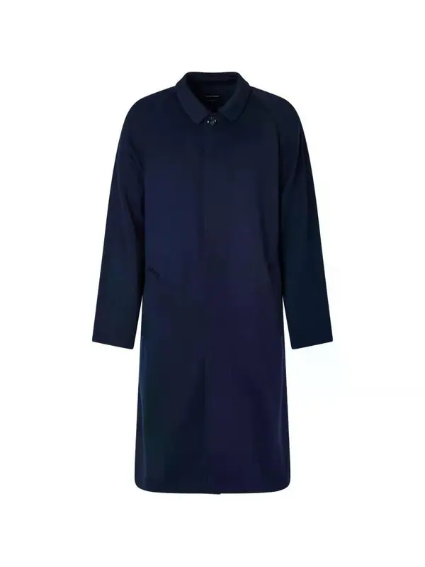 Giorgio Armani Concealed-fastening Raglan-sleeve Coat - Blue