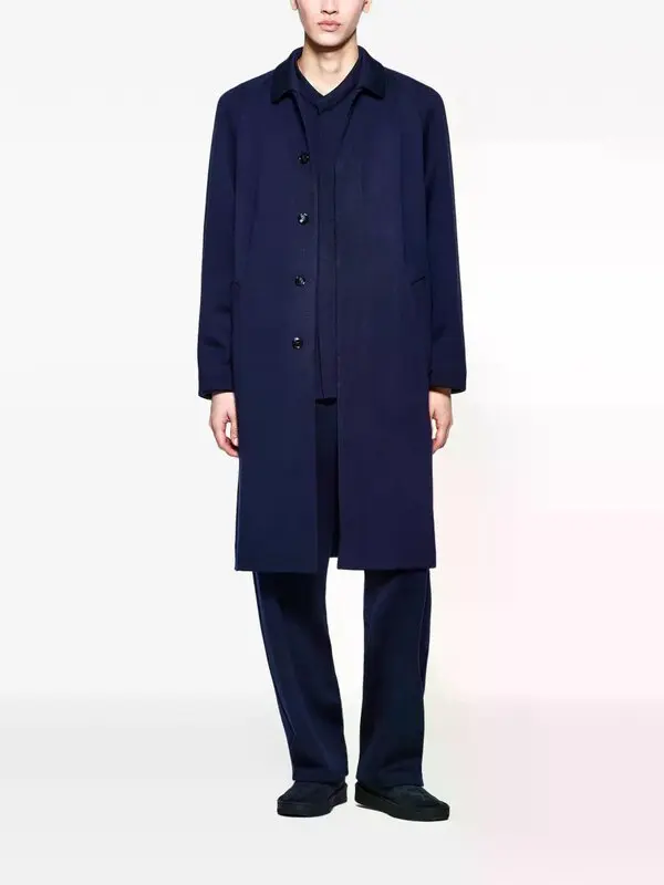 Giorgio Armani Concealed-fastening Raglan-sleeve Coat