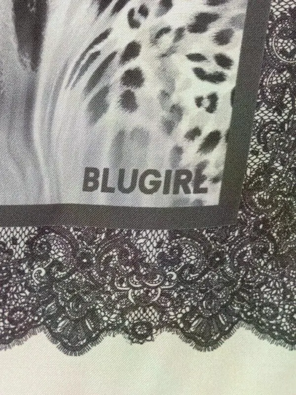 BLUGIRL Leopard-print Lace-trim Scarf