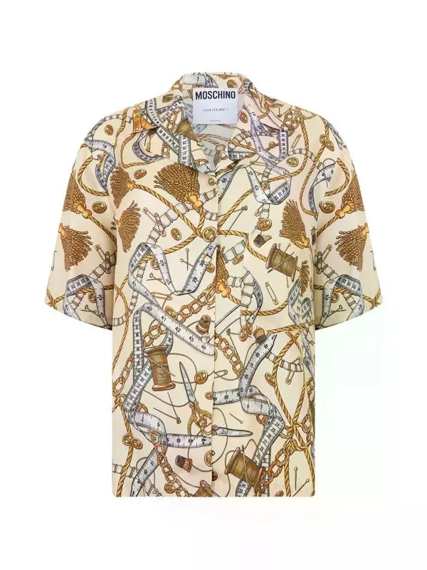 Moschino Graphic Print Silk Shirt