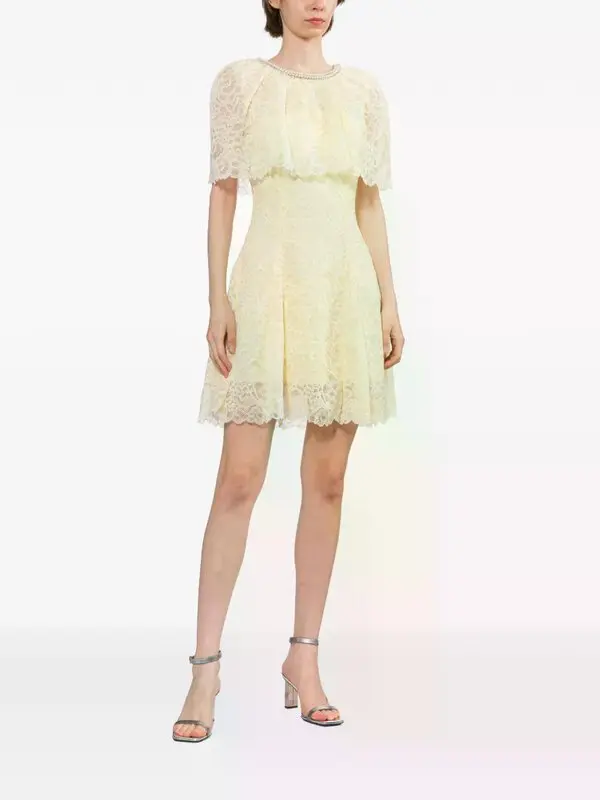 SELF-PORTRAIT Crystal-embellished Lace Mini Dress