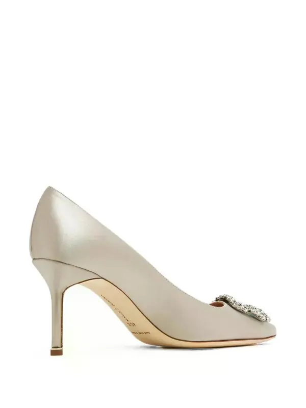 Manolo Blahnik Hangisi 70 Crystal-buckle Pumps