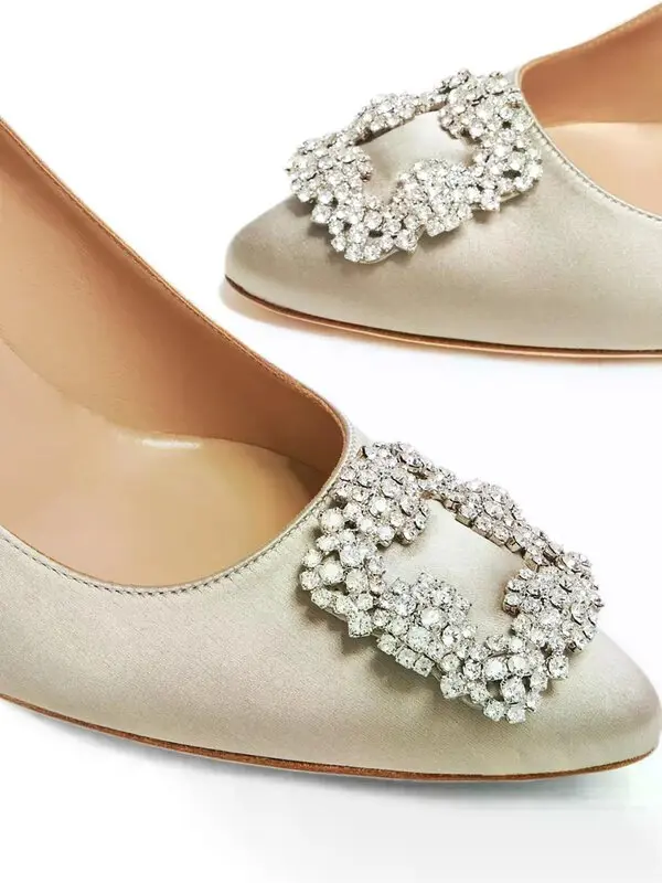 Manolo Blahnik Hangisi 70 Crystal-buckle Pumps