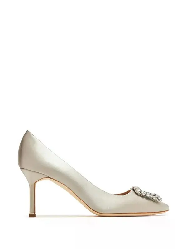 Manolo Blahnik Hangisi 70 Crystal-buckle Pumps