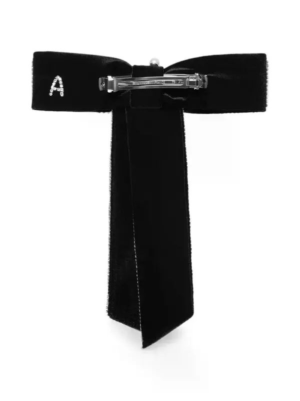 ANOUKI Crystal-embellished Velvet Hair Clip - Black