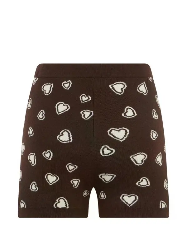 Moschino Heart-print Wool Mini Shorts - Brown