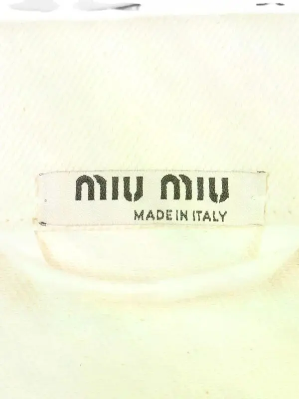 Miu Miu Distressed Denim Jacket - Neutrals