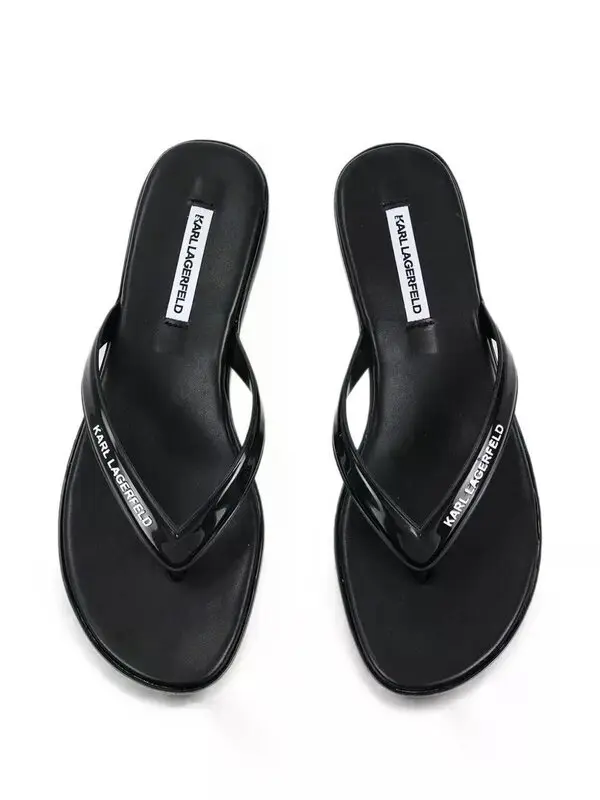 Karl Lagerfeld Logo-print Kitten-heel Flip Flops