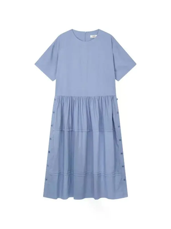 STUDIO TOMBOY Button-detail Tiered Midi Dress - Blue