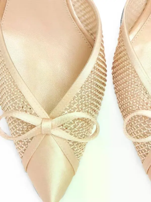 ANDREA WAZEN Kris 75 Crystal-embellished Bow Detail Mules