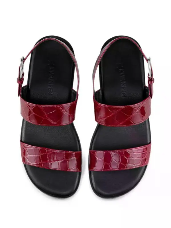 KWANPEN Mojavé Crocodile-effect Slingback Sandals