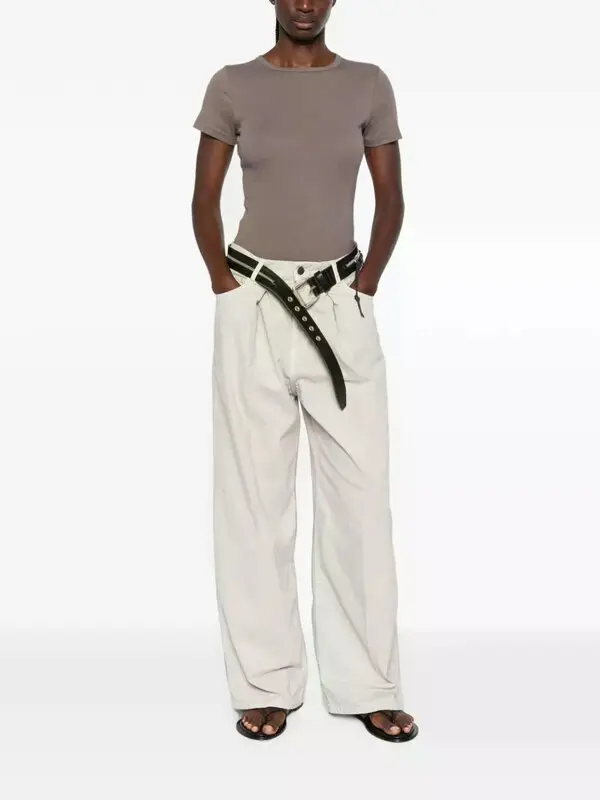 HAIKURE Candy Pleated-detailing Wide-leg Jeans