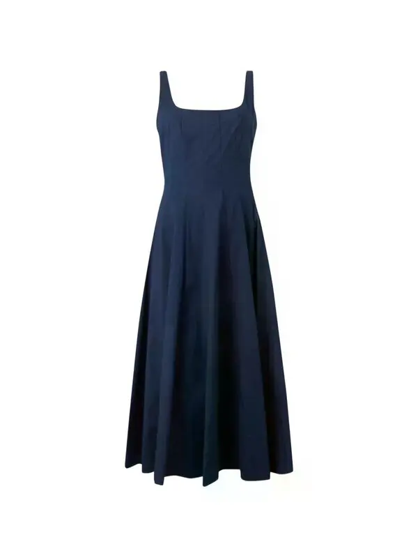 Staud Wells Flared Midi Dress - Blue