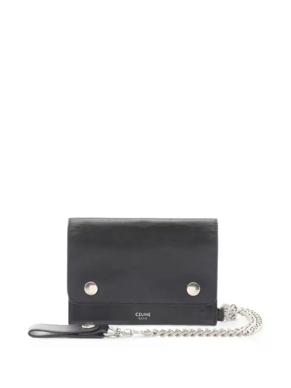 Celine 2000s Chain-strap Wallet - Black