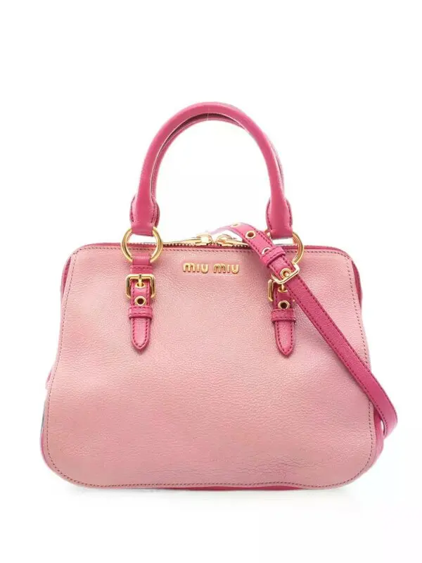 Miu Miu Madras Leather Tote Bag