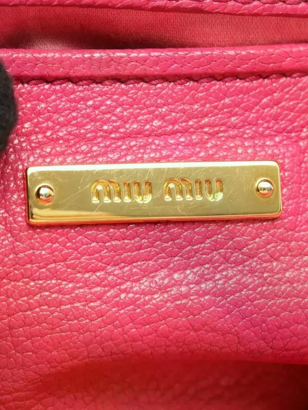 Miu Miu Madras Leather Tote Bag