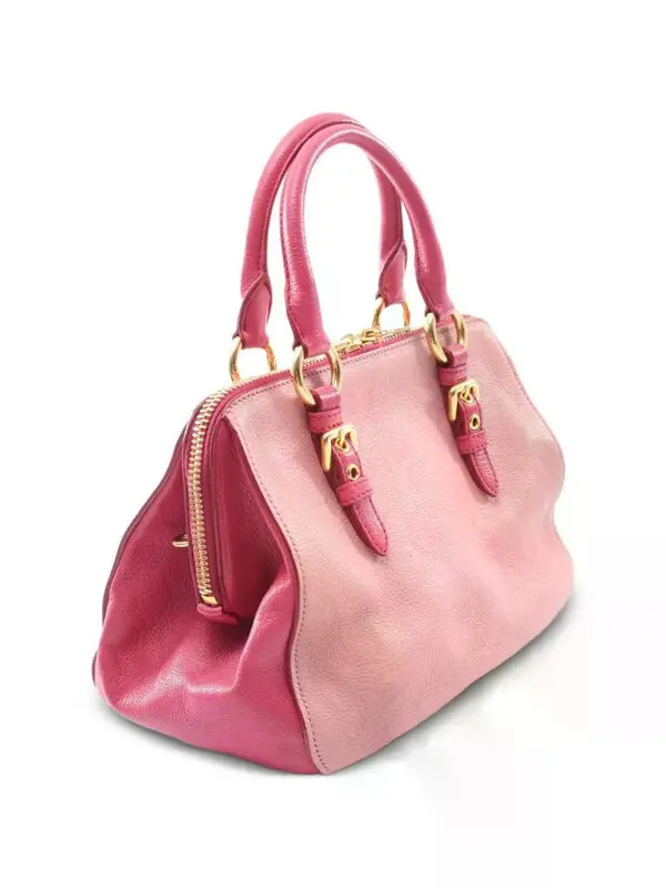 Miu Miu Madras Leather Tote Bag