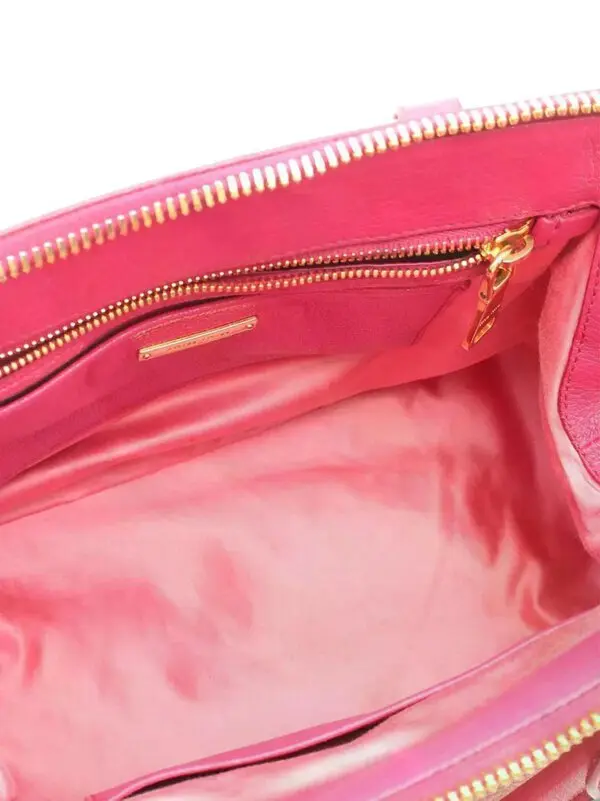 Miu Miu Madras Leather Tote Bag