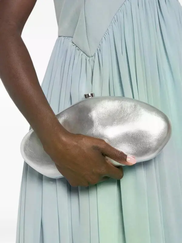 Cult Gaia Thr Caldera Metallic-effect Pebble Clutch Bag
