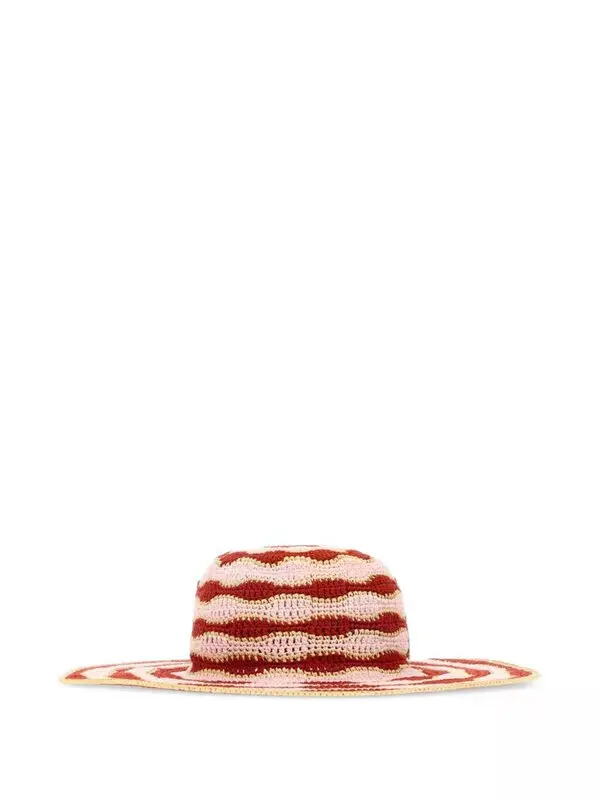 Fendi Striped Crochet Hat - Pink