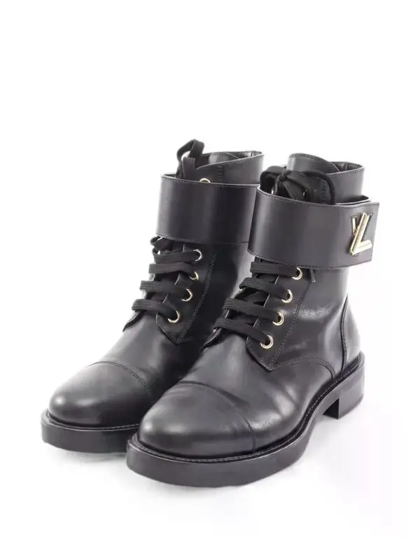 LOUIS VUITTON Wonderland Line Lace Up Ankle Boots - Black