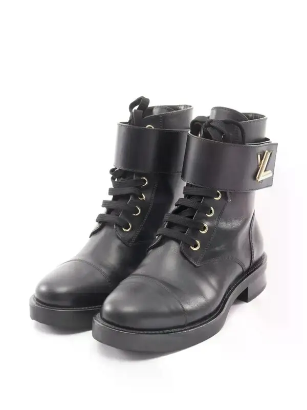 LOUIS VUITTON Wonderland Line Lace Up Ankle Boots - Black