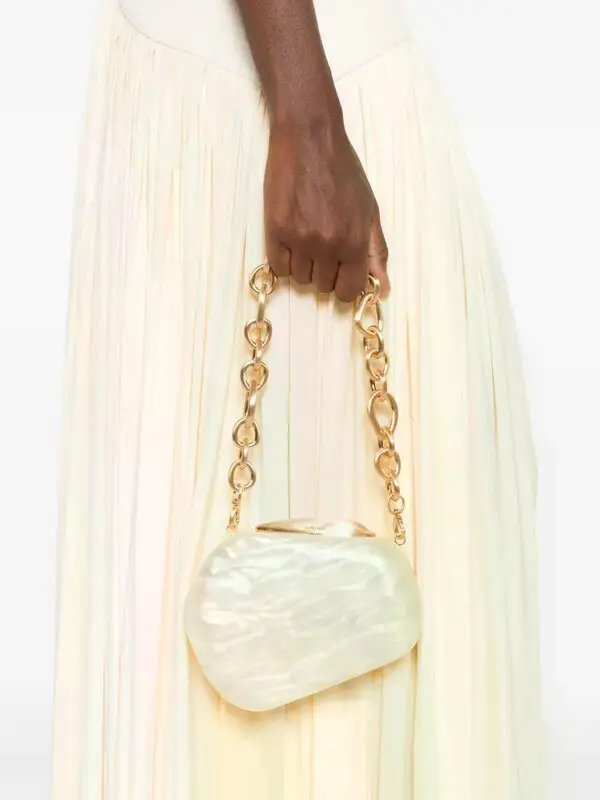 Cult Gaia Althea Marble-effect Clutch Bag - Neutrals