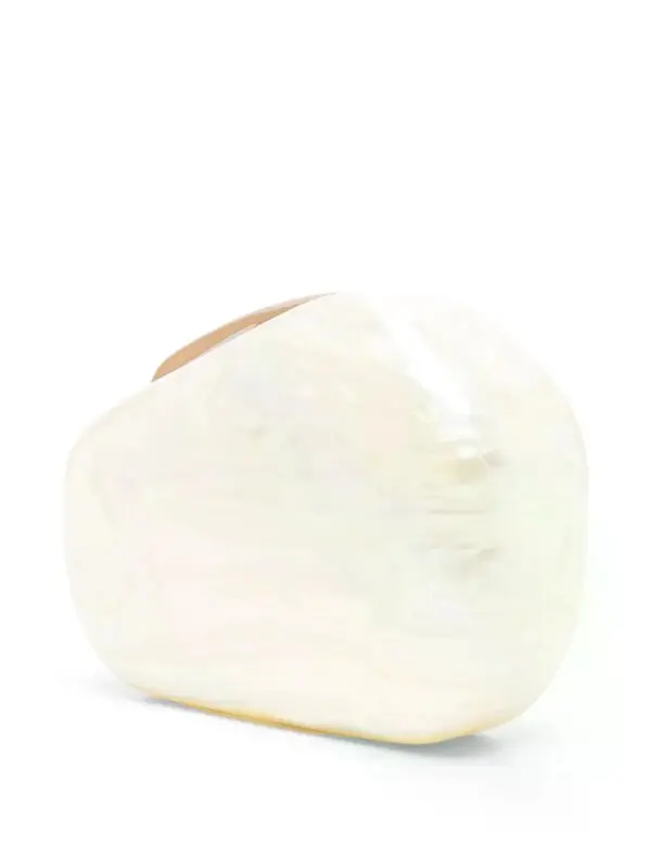 Cult Gaia Althea Marble-effect Clutch Bag - Neutrals