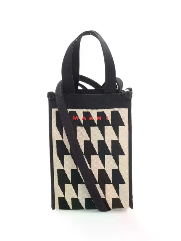 Marni Nano Shopping Knitted Tote Bag - Black