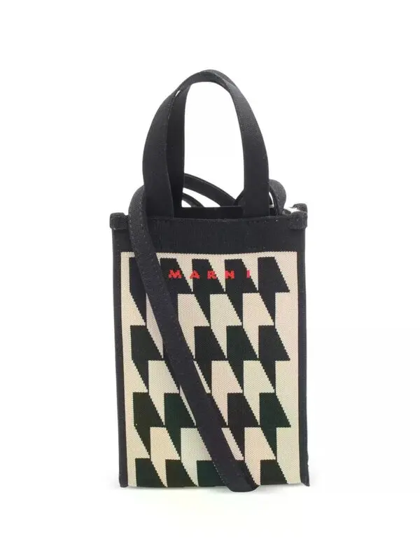 Marni Nano Shopping Knitted Tote Bag - Black