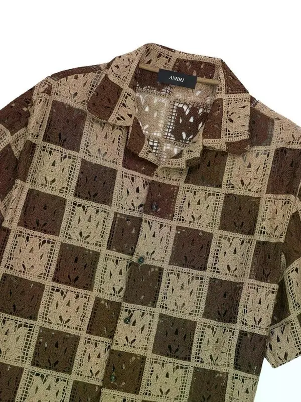 Amiri Ma Checker Mesh Os Camp Shirt