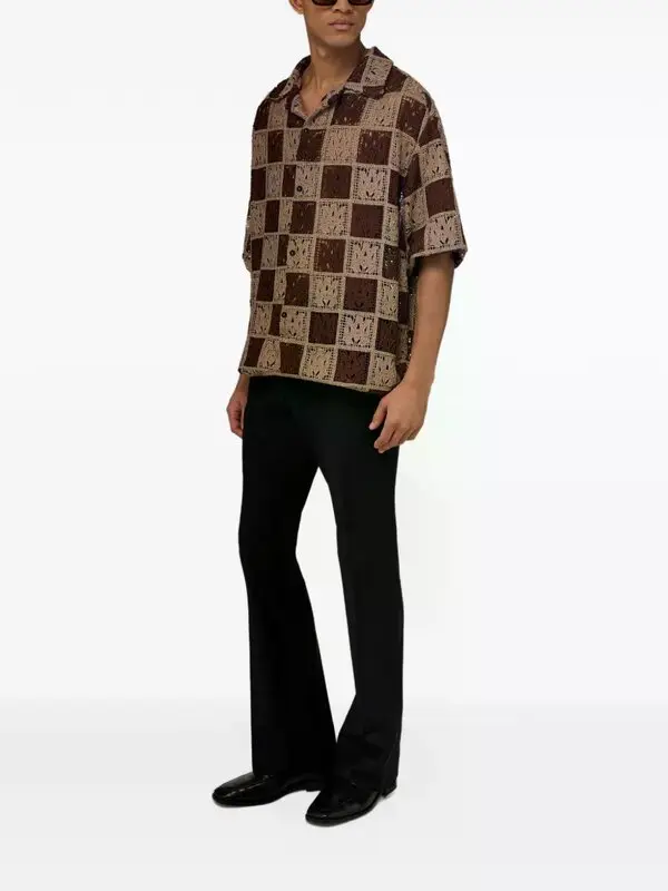 Amiri Ma Quad Checker Oversized Camp Shirt