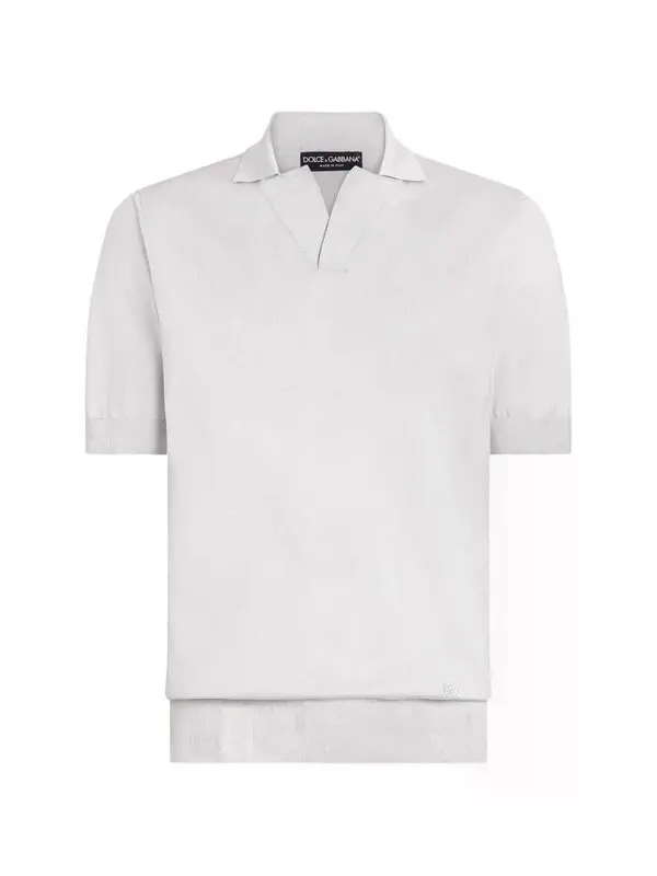 Dolce & Gabbana Silk Polo Shirt - Grey