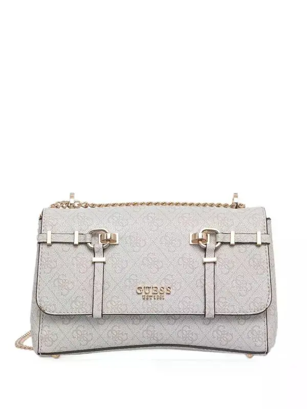Guess Leona Monogram Shoulder Bag - Neutrals