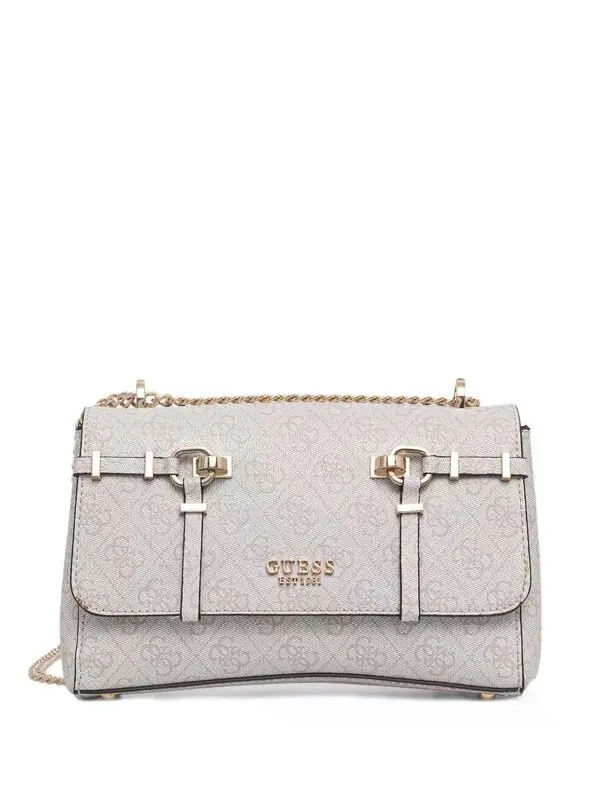 Guess Leona Monogram Shoulder Bag - Neutrals