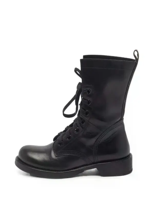 LOUIS VUITTON Monogram Lace-up Combat Boots
